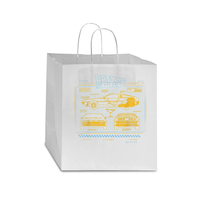 Back To The Future 35th Anniversary Delorean Schematics Star Paper Bag ...