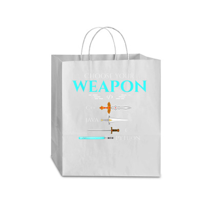 Choose Your Programming Weapon Funny Computer Python Coding Traveler Paper Bag -13 X 6 X 15 3/4 ...