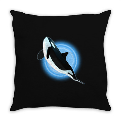 Illustration Of An Orca In The Depths Of The Sea D Throw Pillow By ...