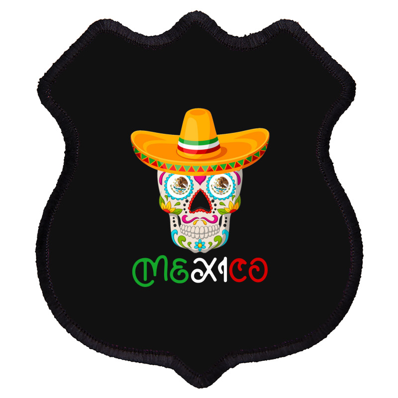 Proud Mexico Sugar Skull Mexican Cinco De Mayo Shield Patch By Ubengart ...