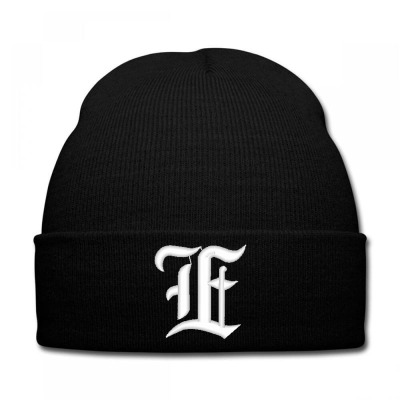 Old English Style Initial Letter E Embroidered Hat Knit Cap By ...