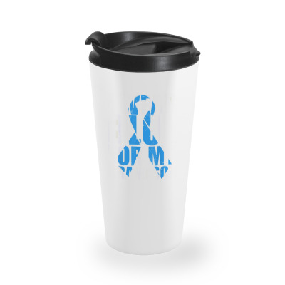 Ribbon Autism I Wear Blue For My Grandson Autism Awareness Travel Mug ...