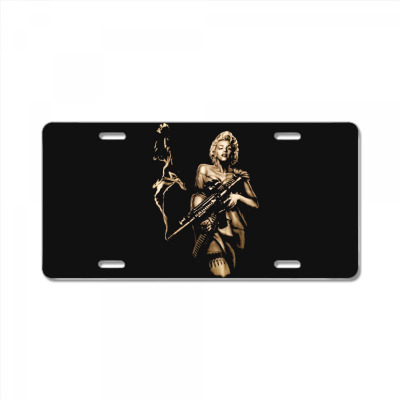 Marilyn Monroe Machine Gun Gangster 100% Cotton License Plate By ...