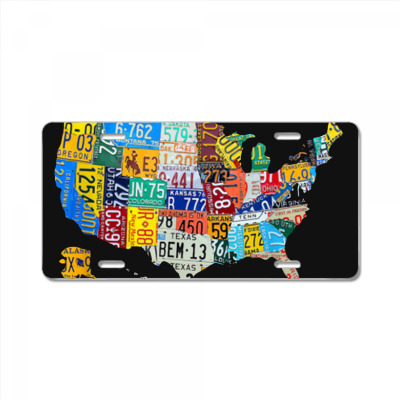 License Plate American Flag Us Map Art American Map License Plate By ...