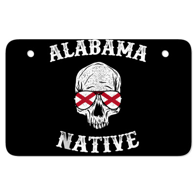 Alabama Native Bama Flag Skull Tank Top Atv License Plate By ...