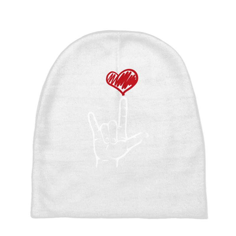 Asl I Love You Hand Heart American Sign Language Baby Beanies By ...
