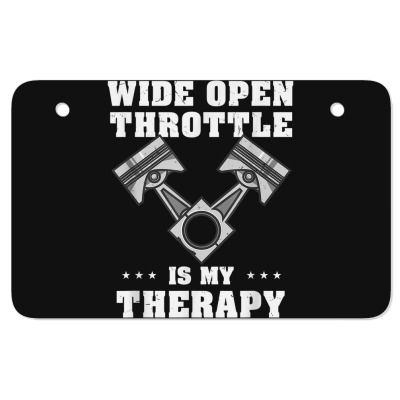 Funny Car Guy Gift Wide Open Throttle Is My Therapy Atv License Plate ...