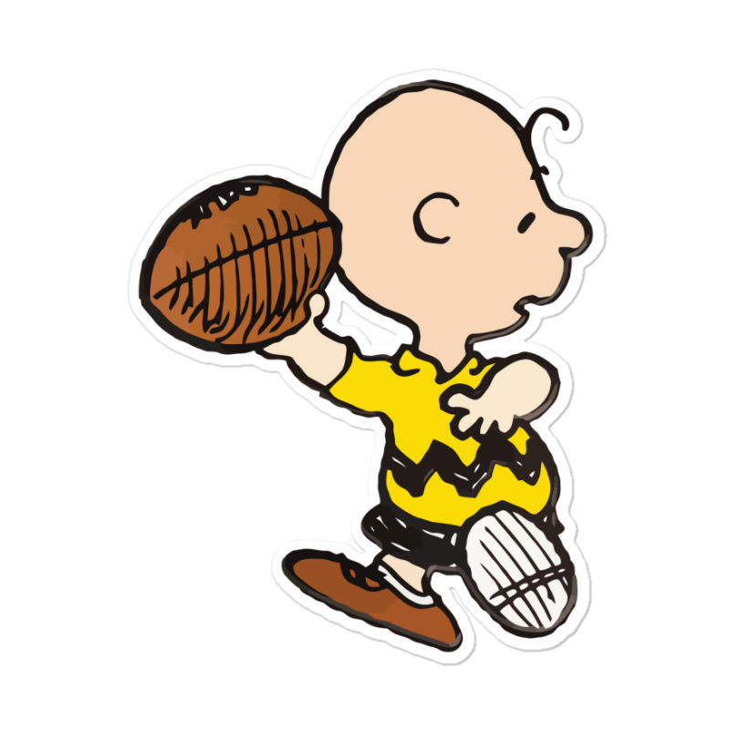 Custom Charlie Brown Playing Football Sticker By Yam - Artistshot