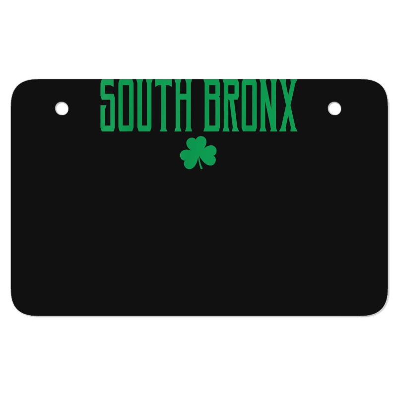 South Bronx Ny Irish Shamrock Vintage Text Green Print Atv License ...