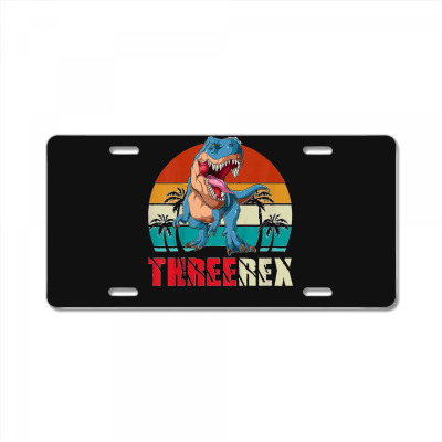 Kids Three Rex 3rd Birthday Third Dinosaur 3 Year Old Boy License Plate ...