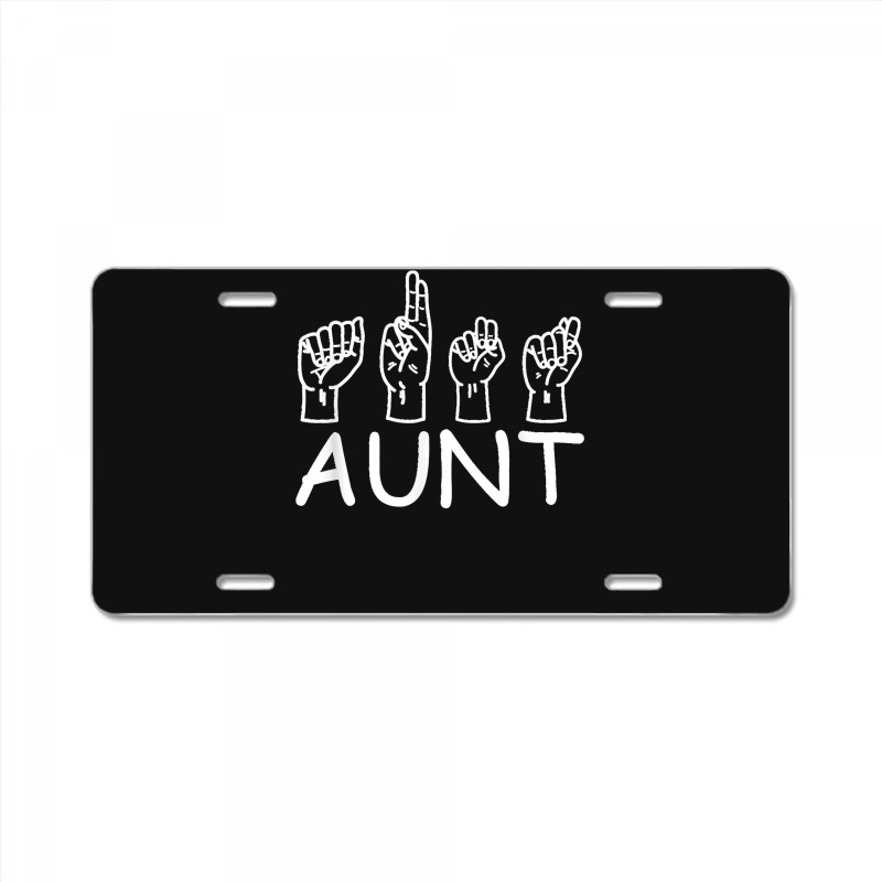 Asl Aunt Sign Language Deaf Mute Gesture Aunt License Plate By ...