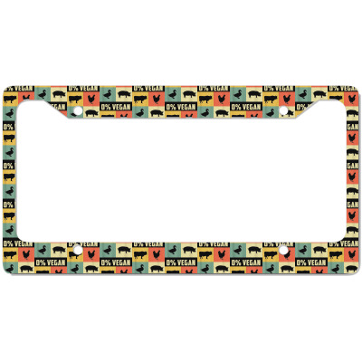 Zero Percent Vegan Funny Carnivore Bbq Meat Smoker License Plate Frame ...