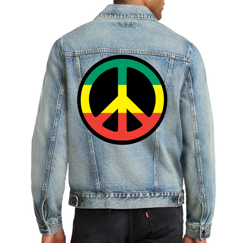 Custom Peace Symbol Men Denim Jacket By Jonybravo2000 - Artistshot
