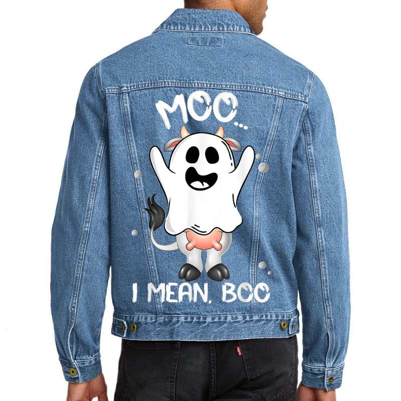 Boo Boo Crew Ghost Cow Moo I Mean Boo Farmer Cute Halloween Men Denim ...