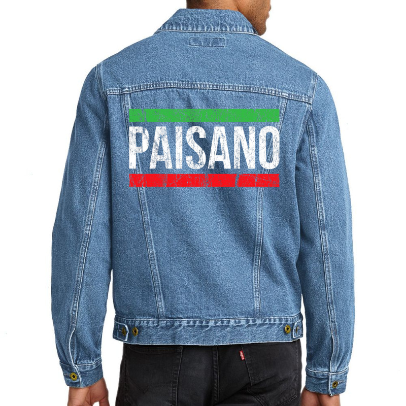 Paisano Italian Dad Grandpa Nonno Paisan Italy Flag Sicilian Men Denim ...