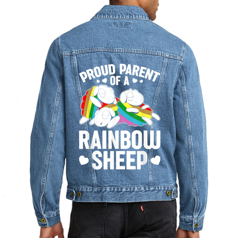 Lgbtq Pride Parate Proud Parent Of A Rainbow Sheep Men Denim Jacket By ...