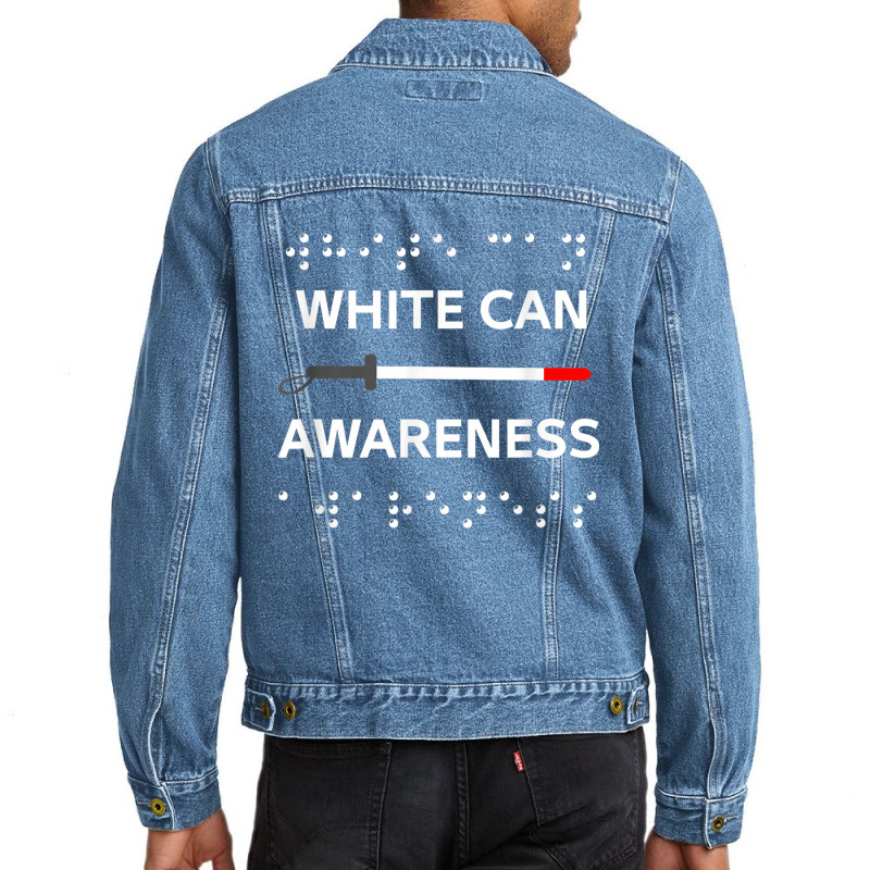 White Cane Safety Day Awareness Visual Braille Low Vision Men Denim ...