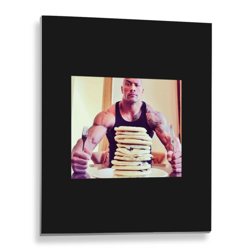 Dwayne The Rock Johnson Eating Blueberry Pancakes Metal Print Vertical ...