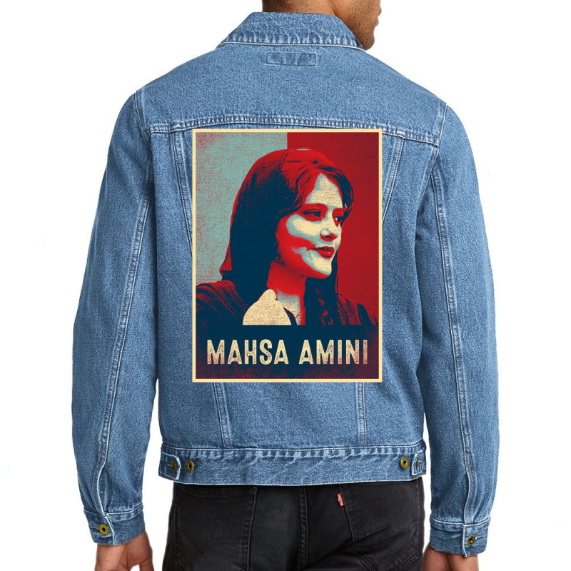 Mahsa Amini Vintage Retro Men Denim Jacket By Kanemosayer3 - Artistshot