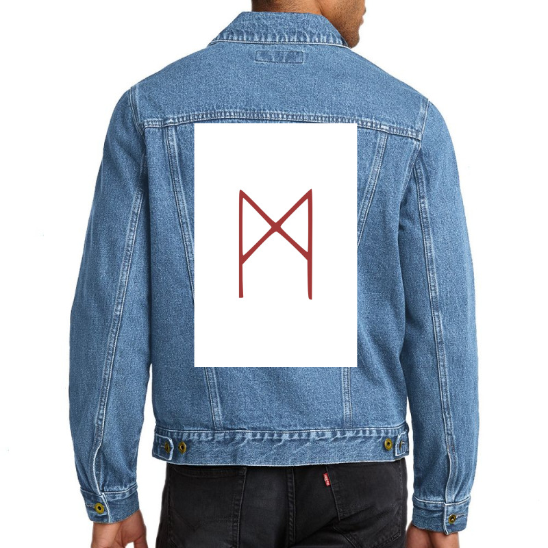 Viking Norse Rune Mannaz Simple Red Amp White Hipster Travel Men Denim ...