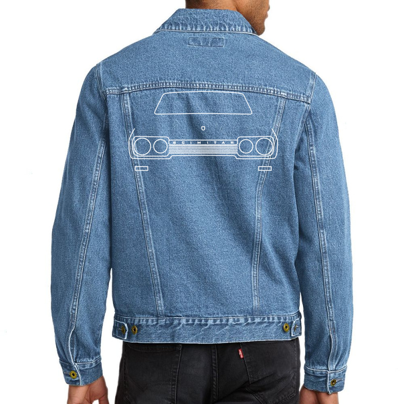 Reliant Scimitar Classic Car Outline Graphic (white) Men Denim Jacket ...