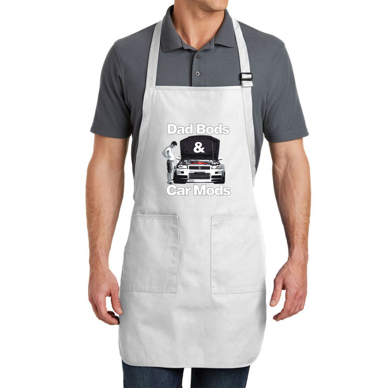 Jdm Father's Day Dad Bods And Car Mods Gdr R34 Full-length Apron By ...