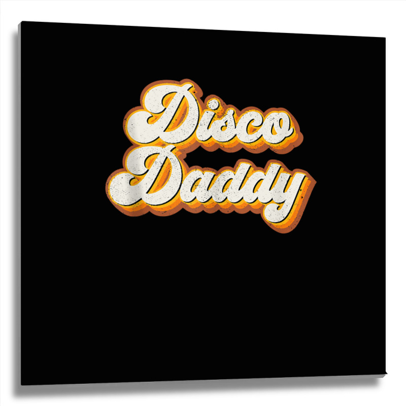 Mens Disco Daddy Retro Matching 60's 70s Party Cos Metal Print Square ...