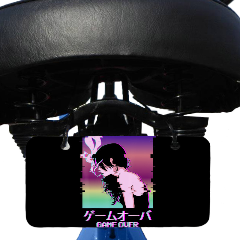 Custom Japanese Vaporwave Sad Anime Girl Game Over Aesthe Bicycle ...