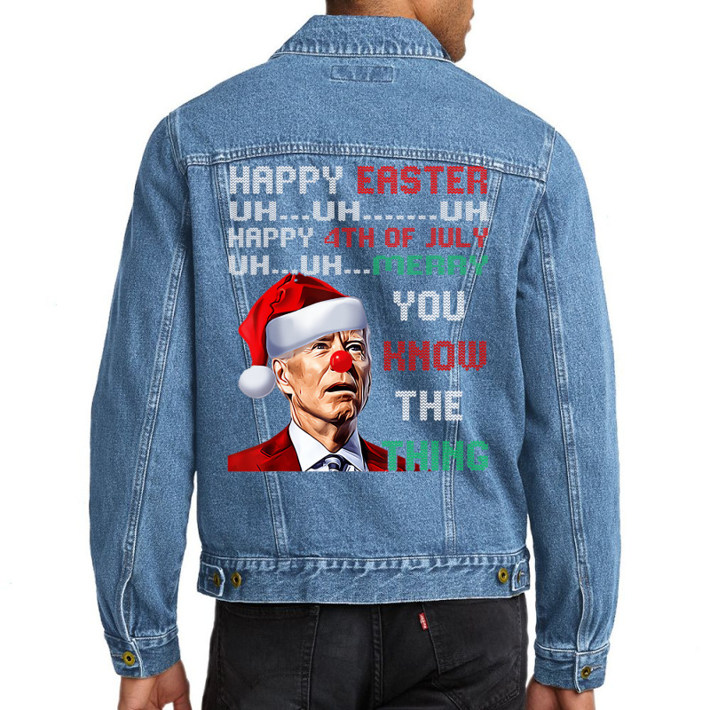 Happy Easter Uh You Know The Thing Funny Joe Biden Men Denim Jacket By ...