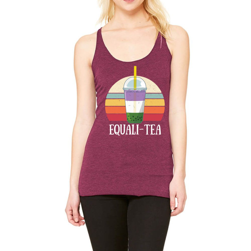 Equalitea Nonbinary Pride Bubble Tea Lgbt Boba Mil Racerback Tank By