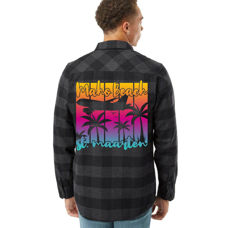 Maho Beach Saint Maarten Humor Flannel Shirt By Velmufulopo - Artistshot