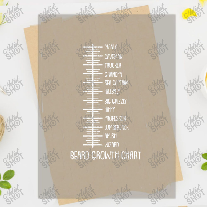 Limited Edition Mens Beard Length Bearded Man Measuring Chart Level Sc Dtf Transfer By Sizemore ...