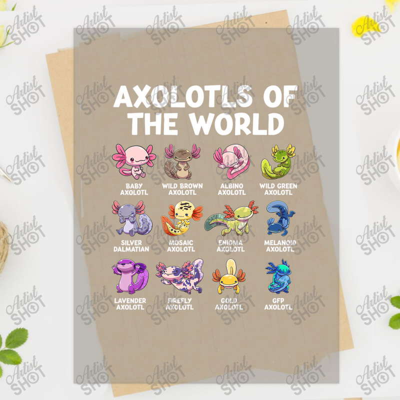 Axolotls Of The World Kawaii Types Of Axolotl Fish Dtf Transfer By ...