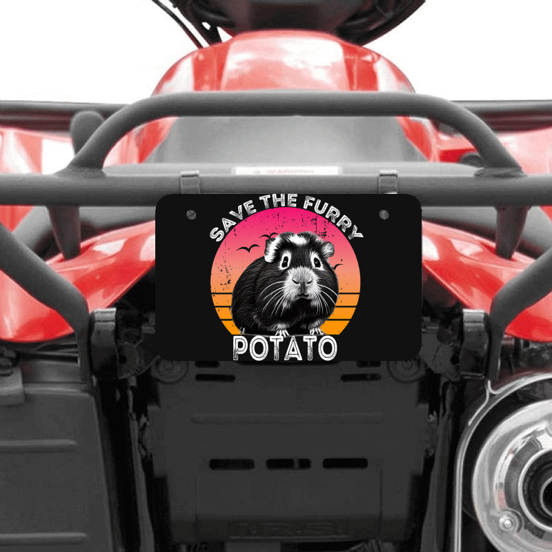 Funny Guinea Pig Save The Furry Potato Atv License Plate By ...