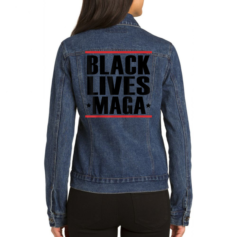 Custom Black Lives Maga Ladies Denim Jacket By Kakashop - Artistshot
