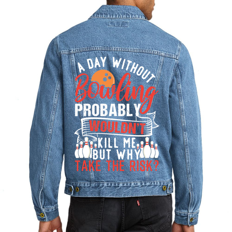 Bowling Bowl Fan Team Player 205 Bowling Ball Men Denim Jacket By ...