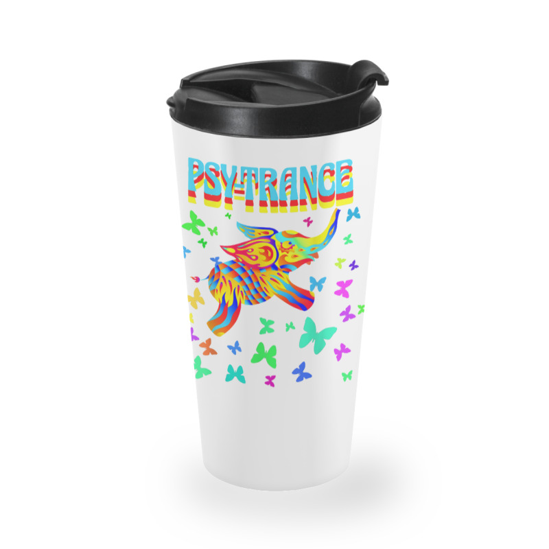 Trippy Psy Trance Elephant Dj Raver Rave Party Edm Festival Travel Mug By Michaelnaher - Artistshot