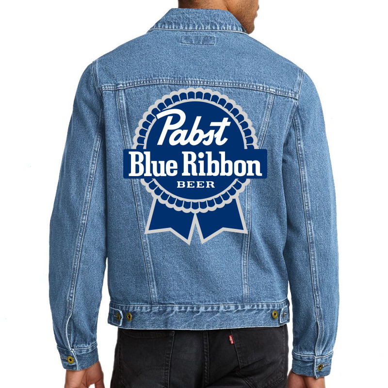 Custom Pabst Blue Ribbon Men Denim Jacket By Garnisflok - Artistshot