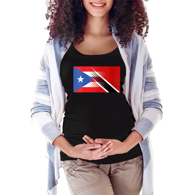 Womens Trinidad Puerto Rico Flag Trinidadian Puerto Rican Gift V Neck ...